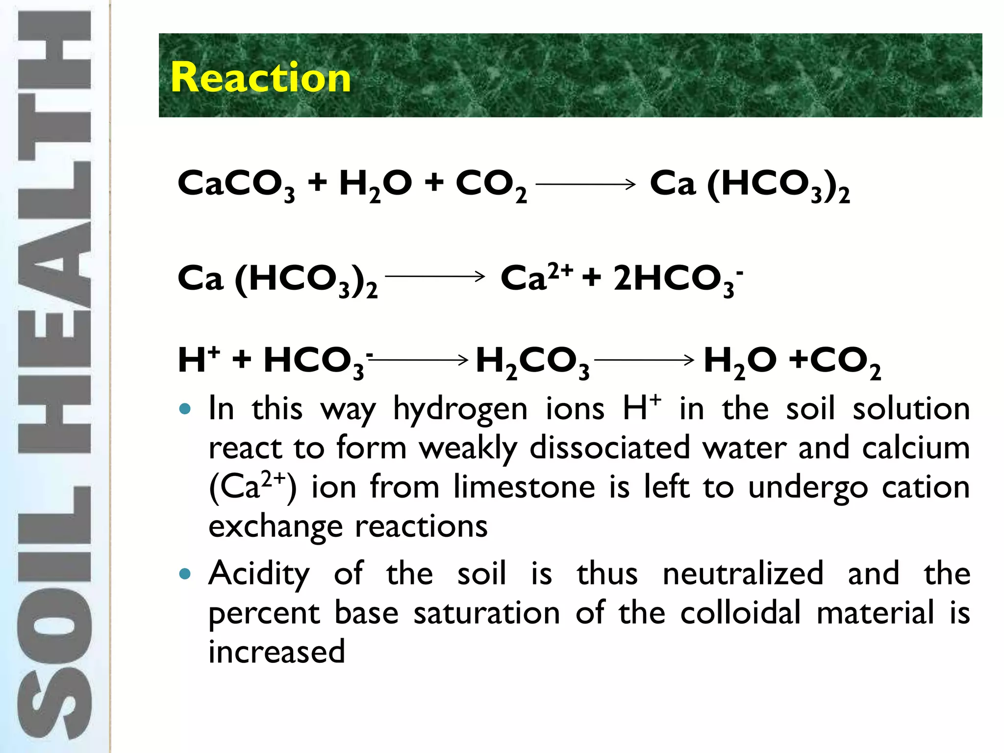 Lime requirement of acid soil, liming materials, reclamation and ...