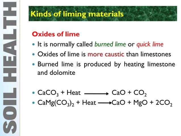 Lime requirement of acid soil, liming materials, reclamation and ...