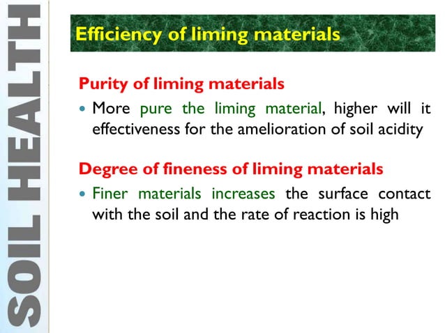 Lime requirement of acid soil, liming materials, reclamation and ...