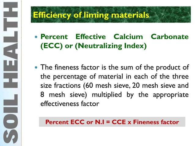 Lime requirement of acid soil, liming materials, reclamation and ...
