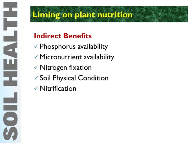 Lime requirement of acid soil, liming materials, reclamation and ...