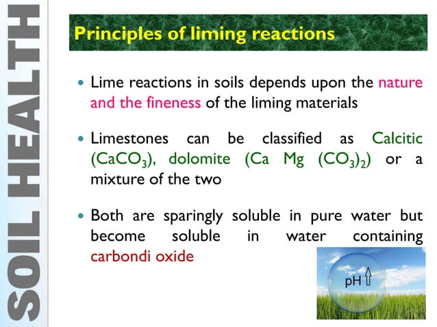 Lime requirement of acid soil, liming materials, reclamation and ...
