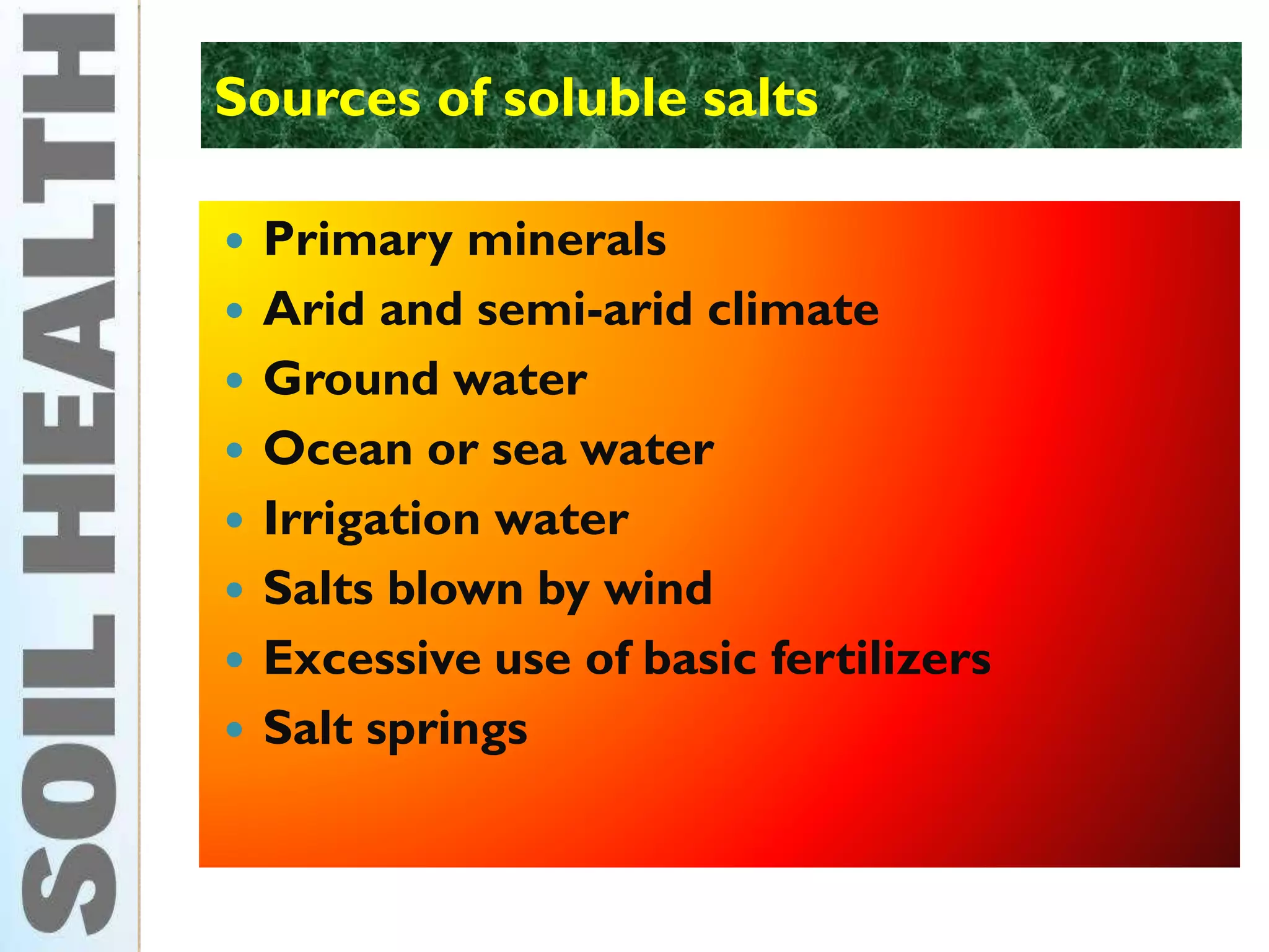 Formation & Classification of salt affect soils | PDF