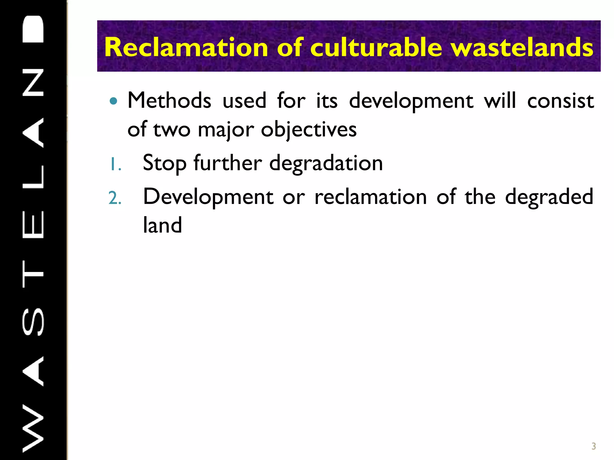 Management of wasteland | PDF