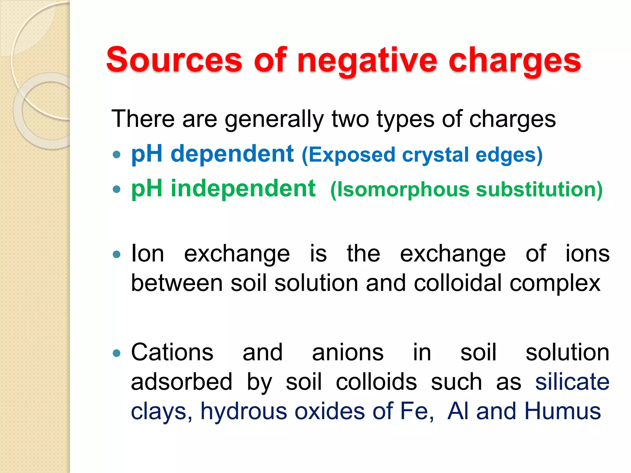 Sources of charges in soil | PPTX