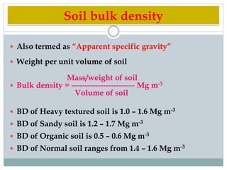 Soil bulk density particle density | PPTX