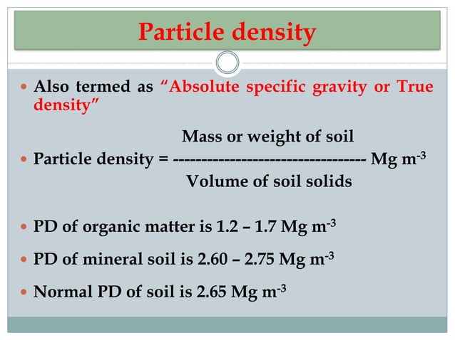 Soil bulk density particle density | PPTX