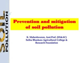 Prevention and mitigation of soil pollution | PDF