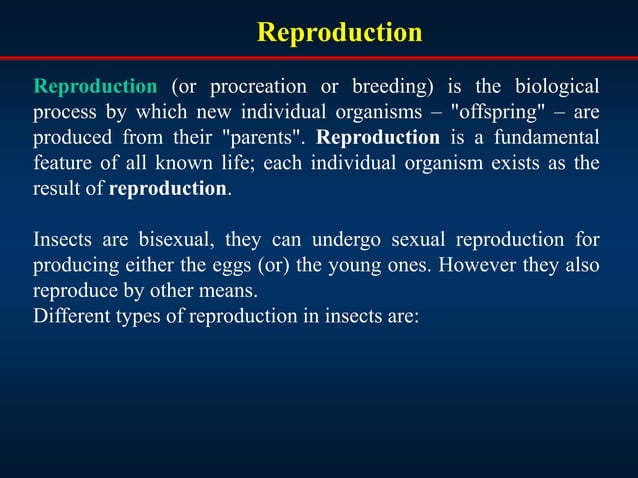 Lec. 23 Types of reproduction in insects.ppt | Infertility ...