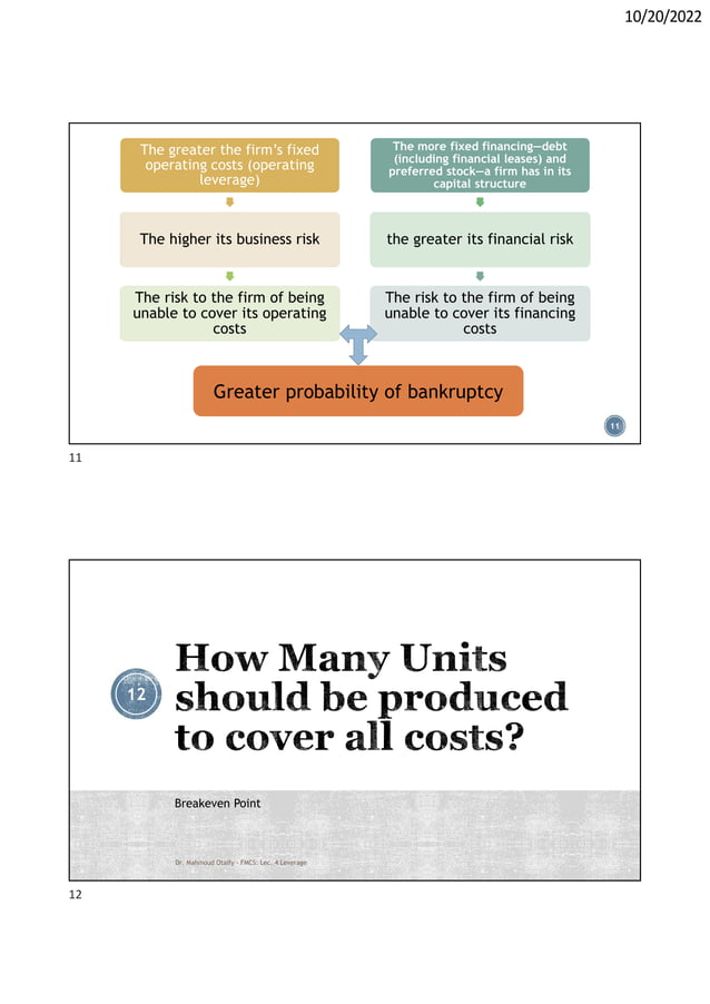 Lec 2 3 Leverage Capital Struture Notes Pdf