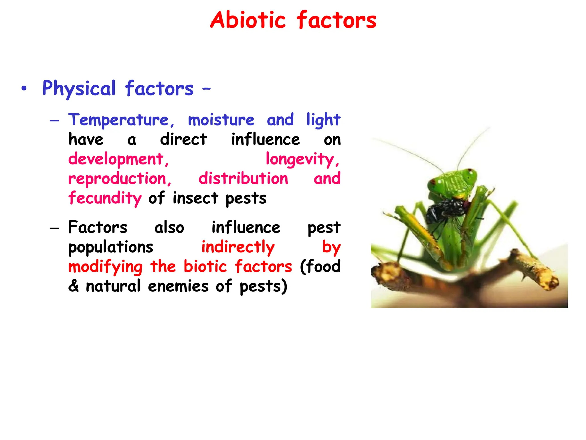 Lec. 14. Abiotic factors - Physical, nutritional and host plant ...