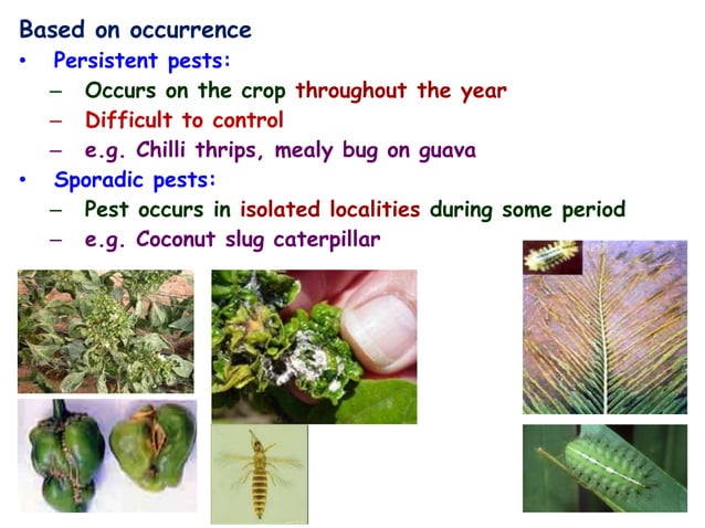 Lec. 15. Pests - Definition - Categories, Causes for outbreak of pests ...
