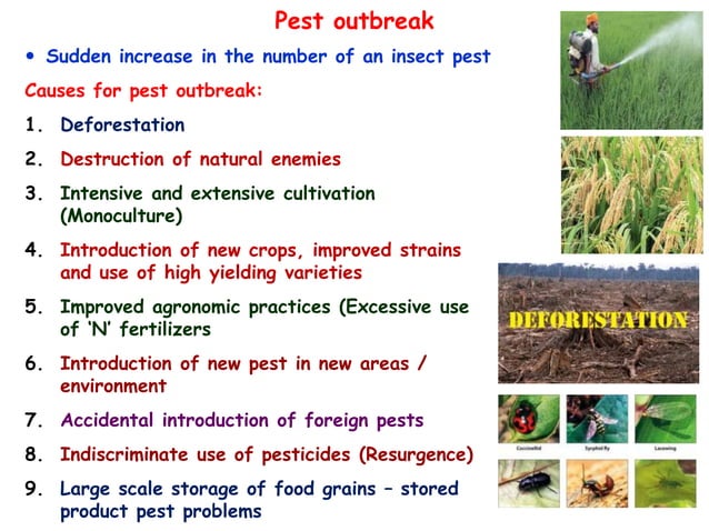 Lec. 15. Pests - Definition - Categories, Causes for outbreak of pests ...