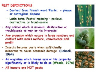 Lec. 15. Pests - Definition - Categories, Causes for outbreak of pests.ppt