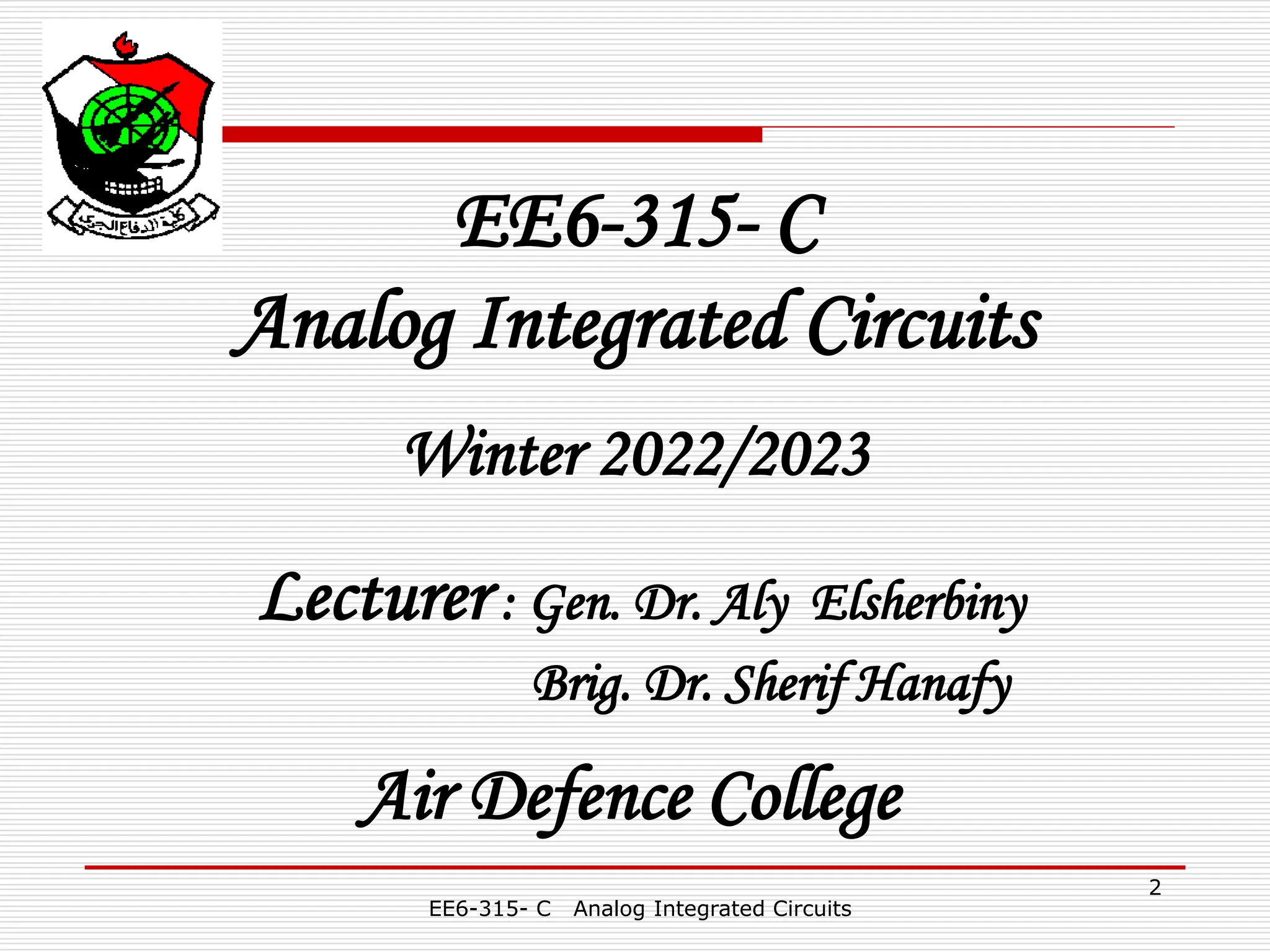 introduction of Analog Integrated Circuits | PPT