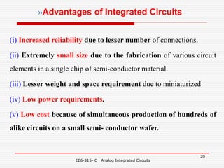 introduction of Analog Integrated Circuits | PPT