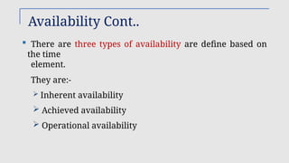 Reliability,maintainability and availability | PPTX | Operating Systems ...