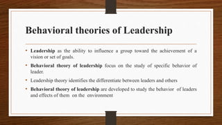 Lec-25-1.pptx Behavioral Theories of Leadership | PPTX
