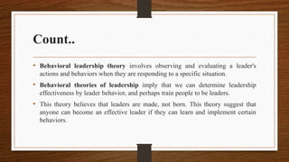 Lec-25-1.pptx Behavioral Theories of Leadership | PPTX