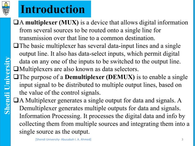 Digital system design lecture covering Multiplexers | PPT