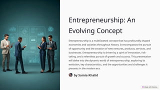 Entrepreneurship an evolving concept. pptx | PPTX