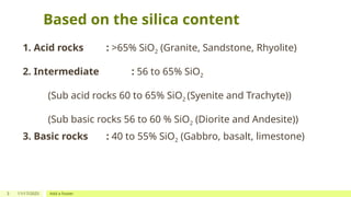 Lec.3. ROCKS-DEFINITION-FORMATION, CLASSIFICATION – IGNEOUS ...