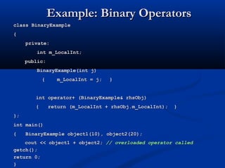 Lec 28 - operator overloading | PPT