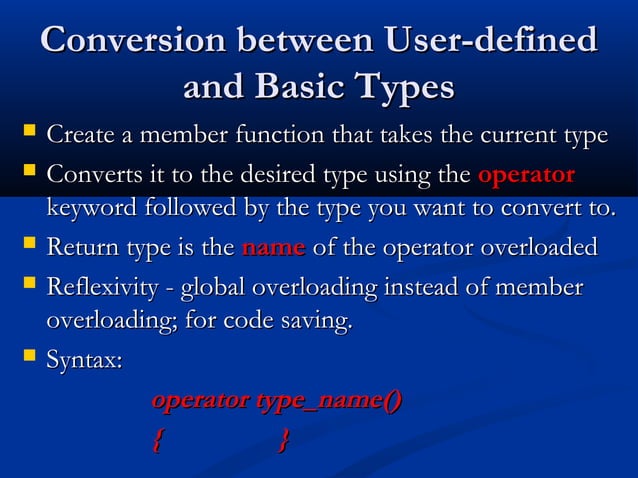 Lec 28 - operator overloading | PPT Lec 28 - operator overloading | PPT