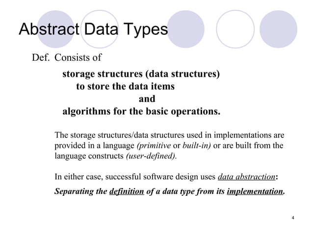Algo>Abstract data type | PPT