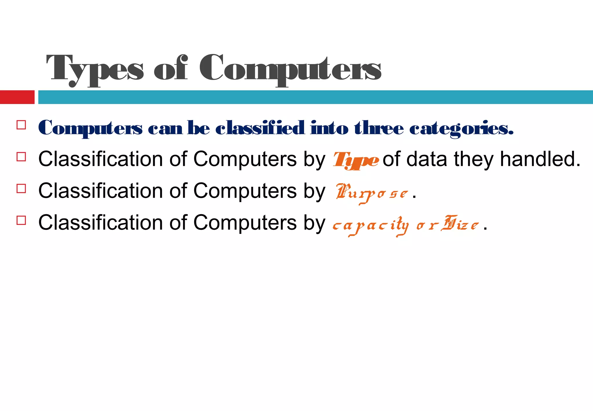 Types of Computers | PPT | Desktops | Computing