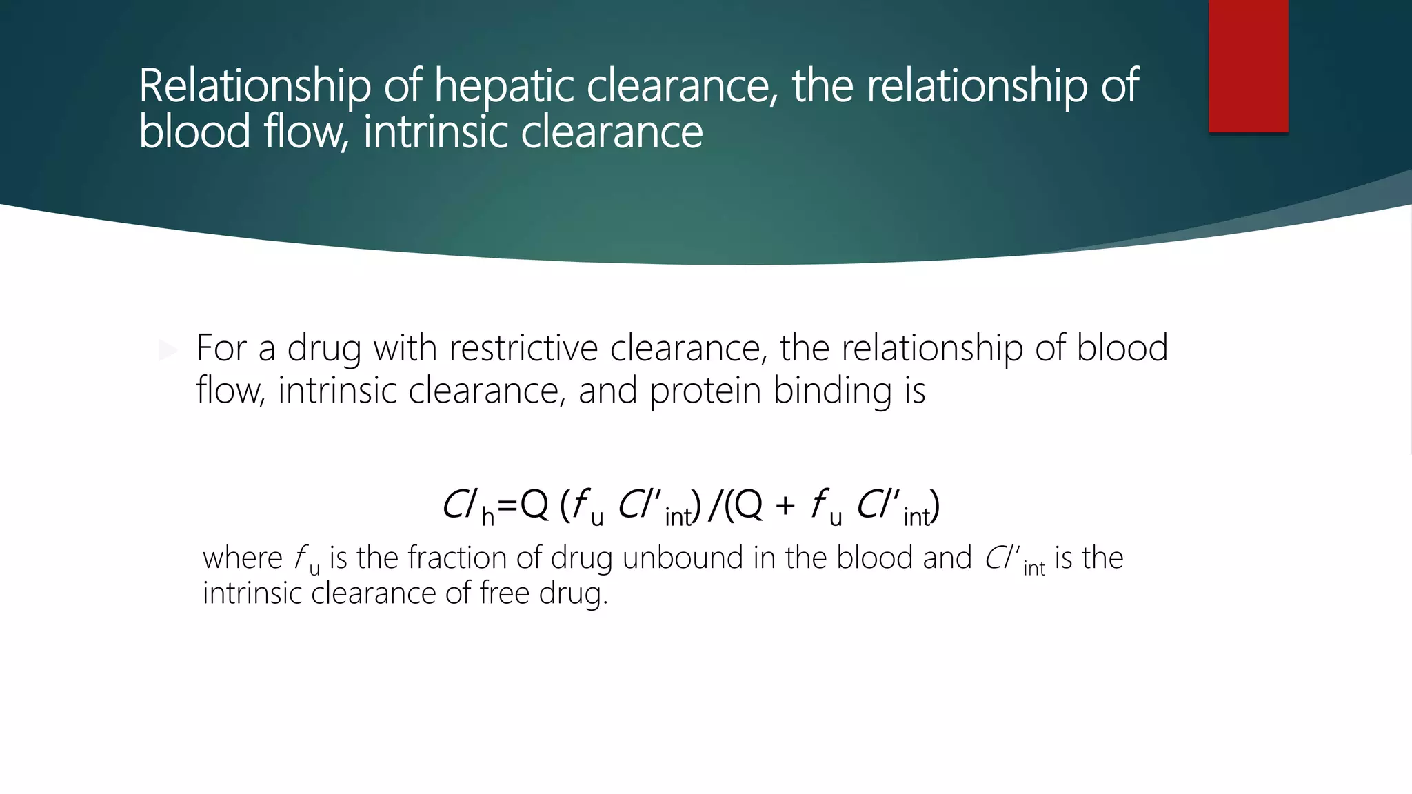 Lec 3.2-hepatic elimination (clearance of protien bound drugs) (1) | PPTX