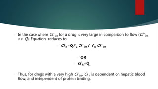 Lec 3.2-hepatic elimination (clearance of protien bound drugs) (1) | PPTX