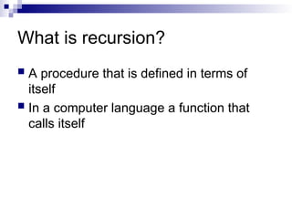 Lec-32 What is recursion? A mathematical look | PPT