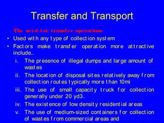 Environmental Engineering (transfer and transport of solid wastes) | PPT