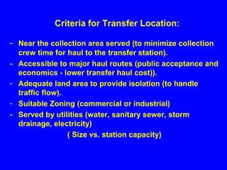 Environmental Engineering (transfer and transport of solid wastes) | PPT