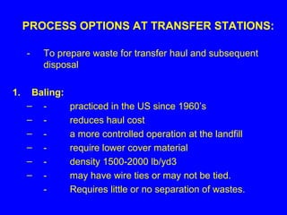 Environmental Engineering (transfer and transport of solid wastes) | PPT