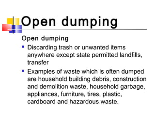 Environmental Engineering (disposal and treatment of solid wastes) | PPT