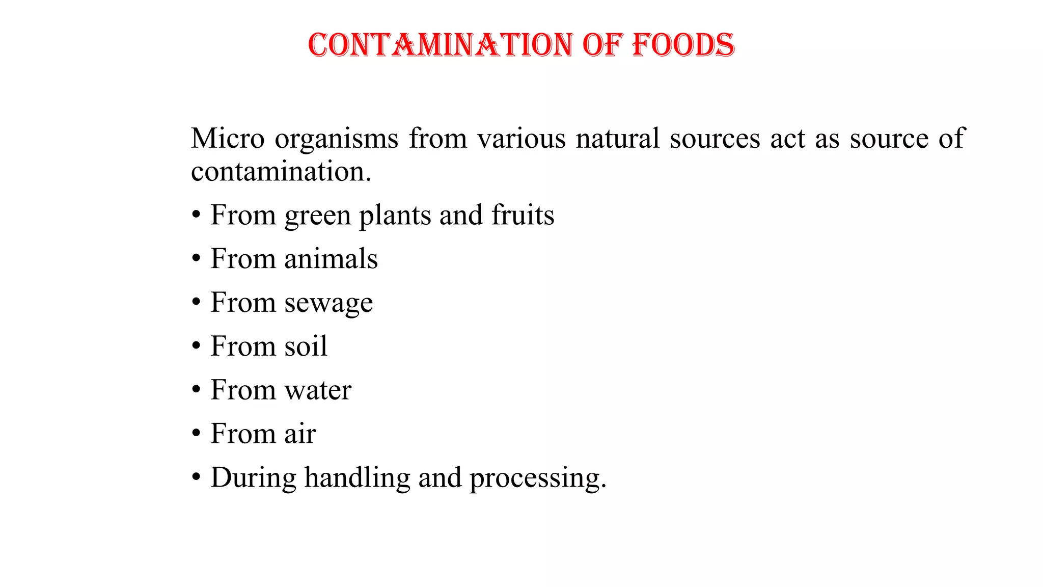 Contamination of Foods | PDF