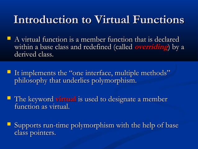 Lec 42.43 - virtual.functions | PPT