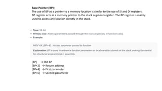 Small register work of 8085 and whole assaembly code | PDF