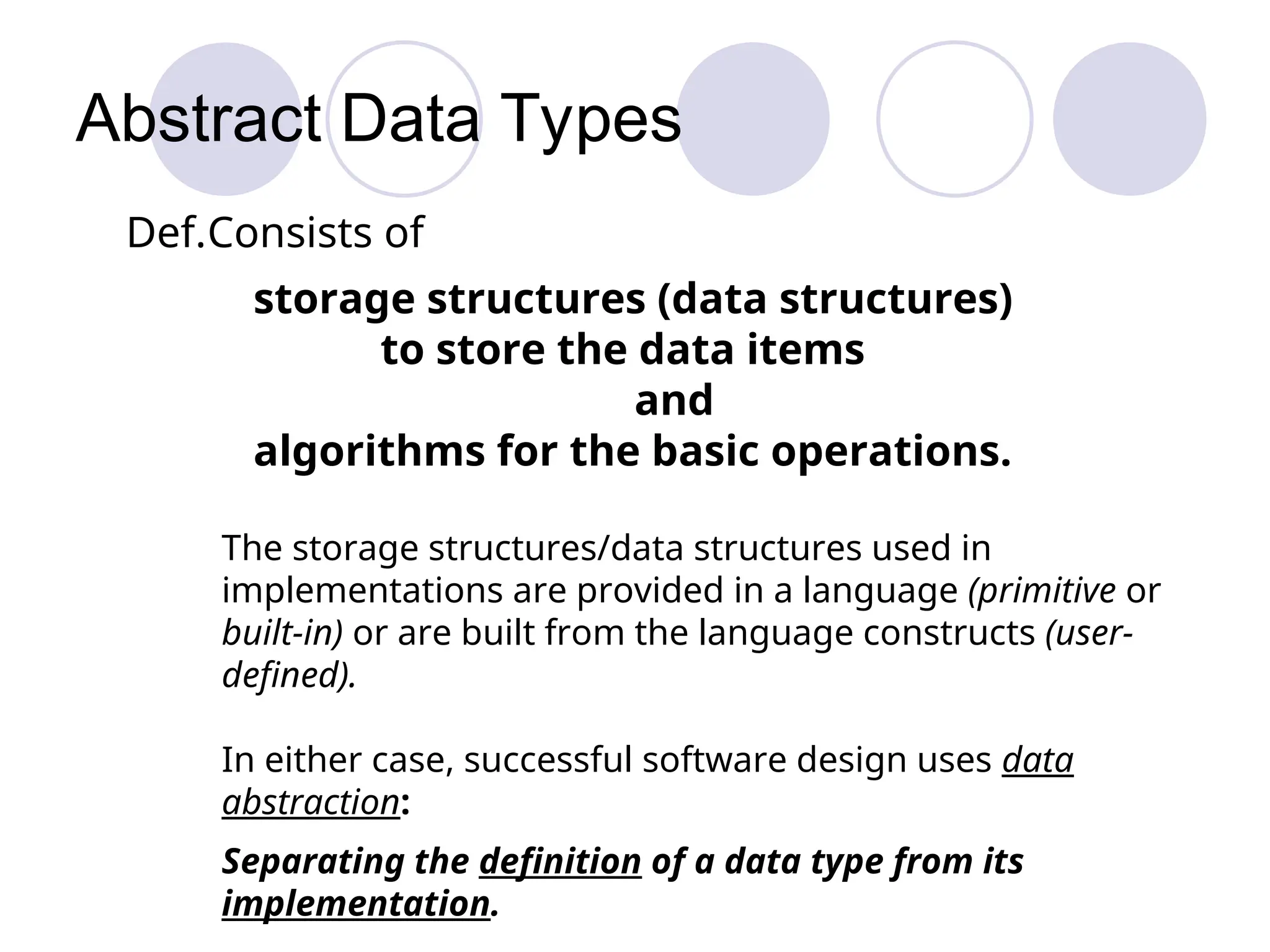 Lec-4 Abstract Data Type FOR THW STUDENTS OF | PPT