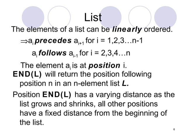 Algo>ADT list & linked list | PPT