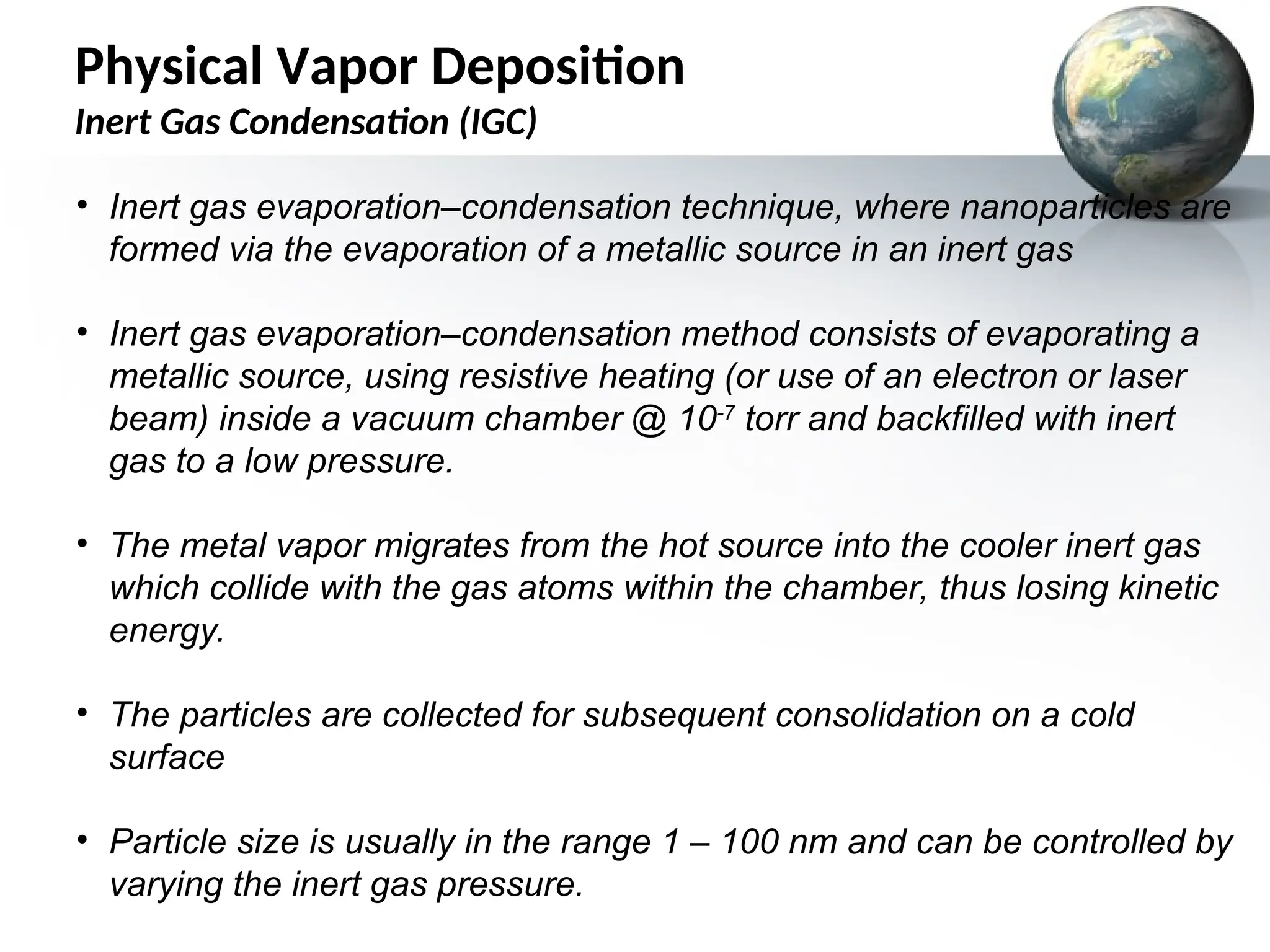 Synthesis of nanoparticles Physical vapor deposition.ppt