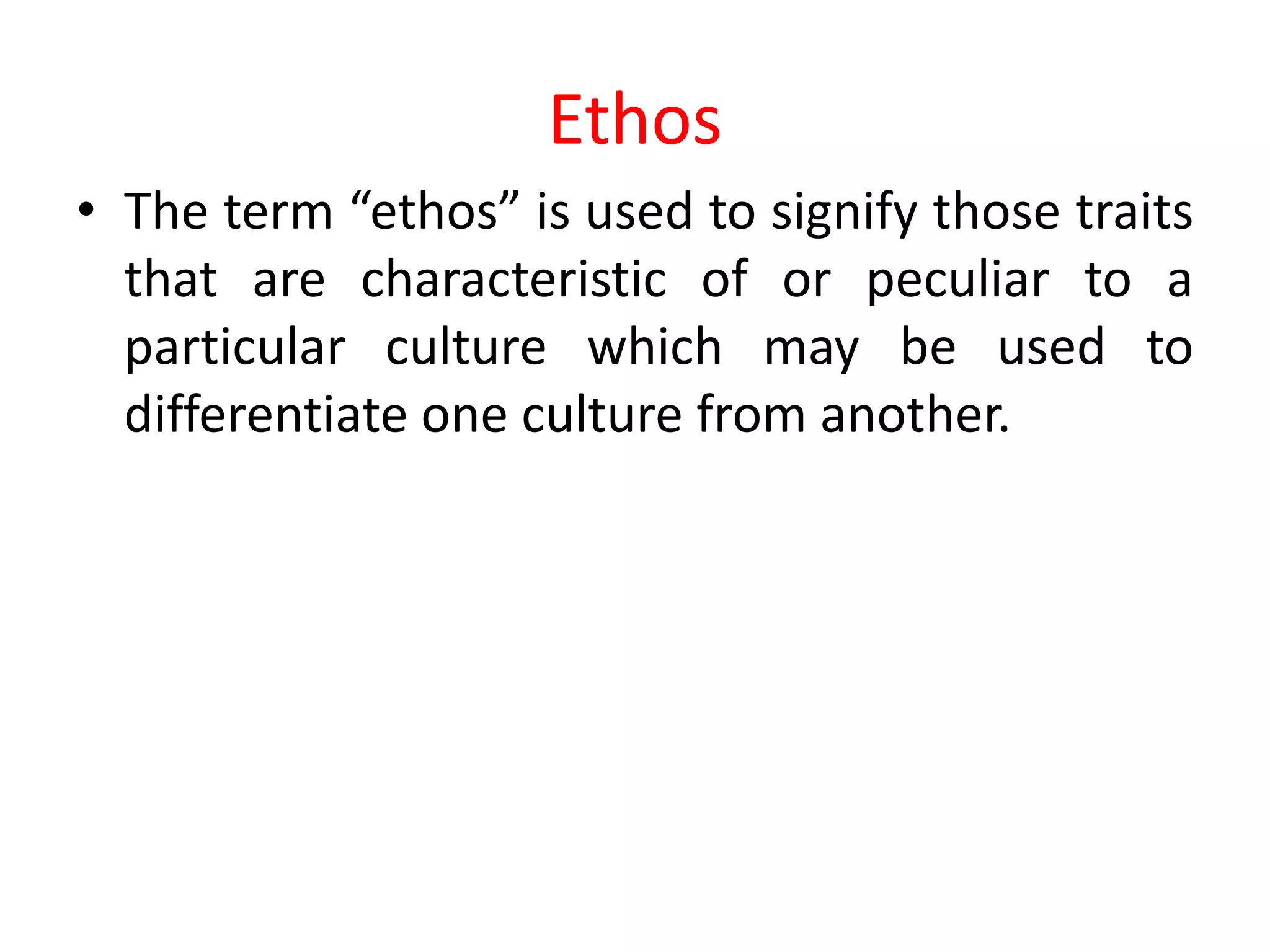Ethonocentrism, Acculturation, Cultural lag, Cultural diffusion ...