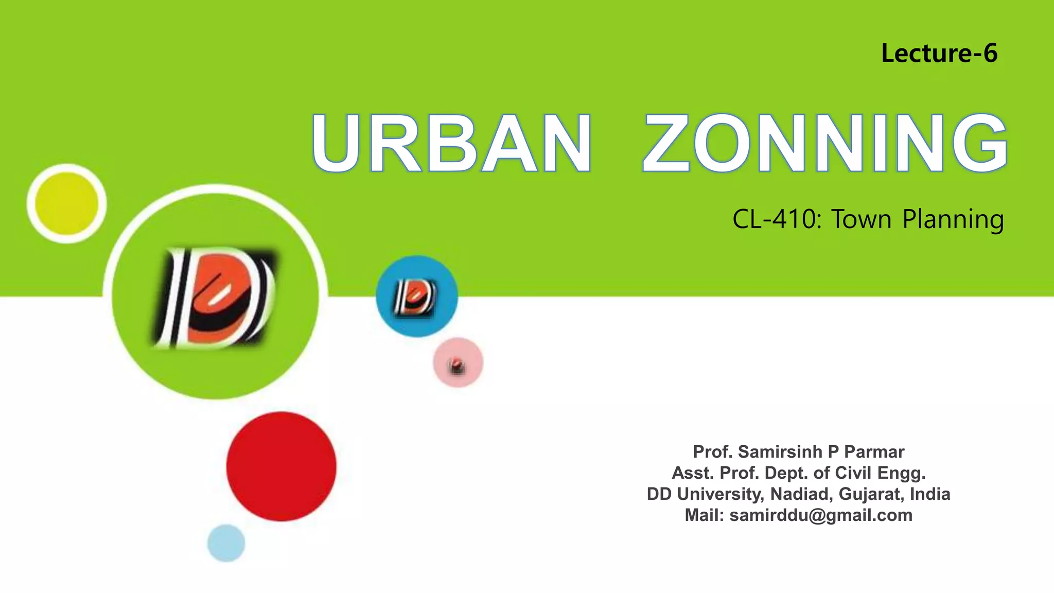 Lec -6 URBAN ZONING.pptx