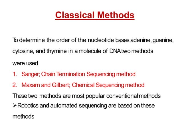 Lec-7 Methods of DNA sequencing.pptx amrk | PPT