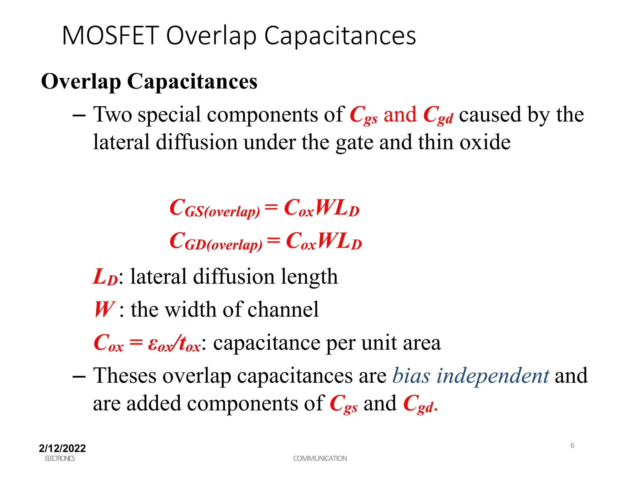Lecture 7 Mos Capacitance Gate And Parasitic Pptx