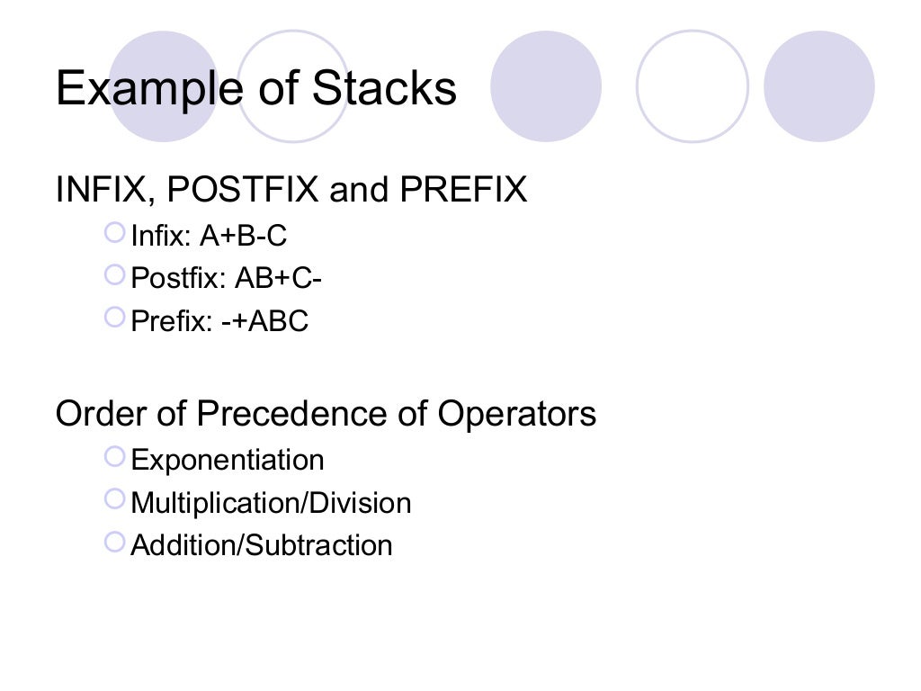 Application of Stacks
