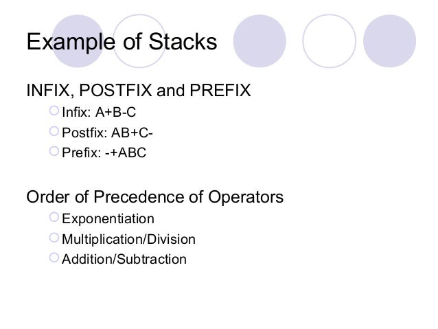 Application of Stacks