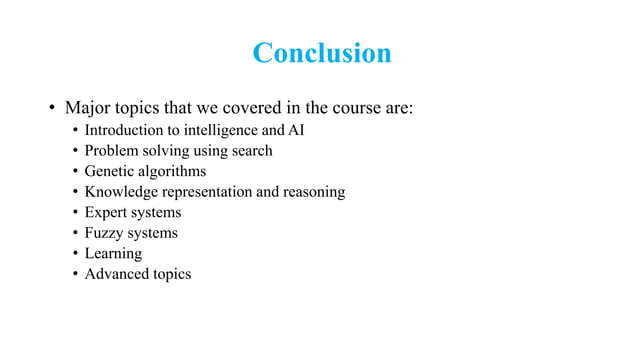 Lec 9 conclusion | PPT